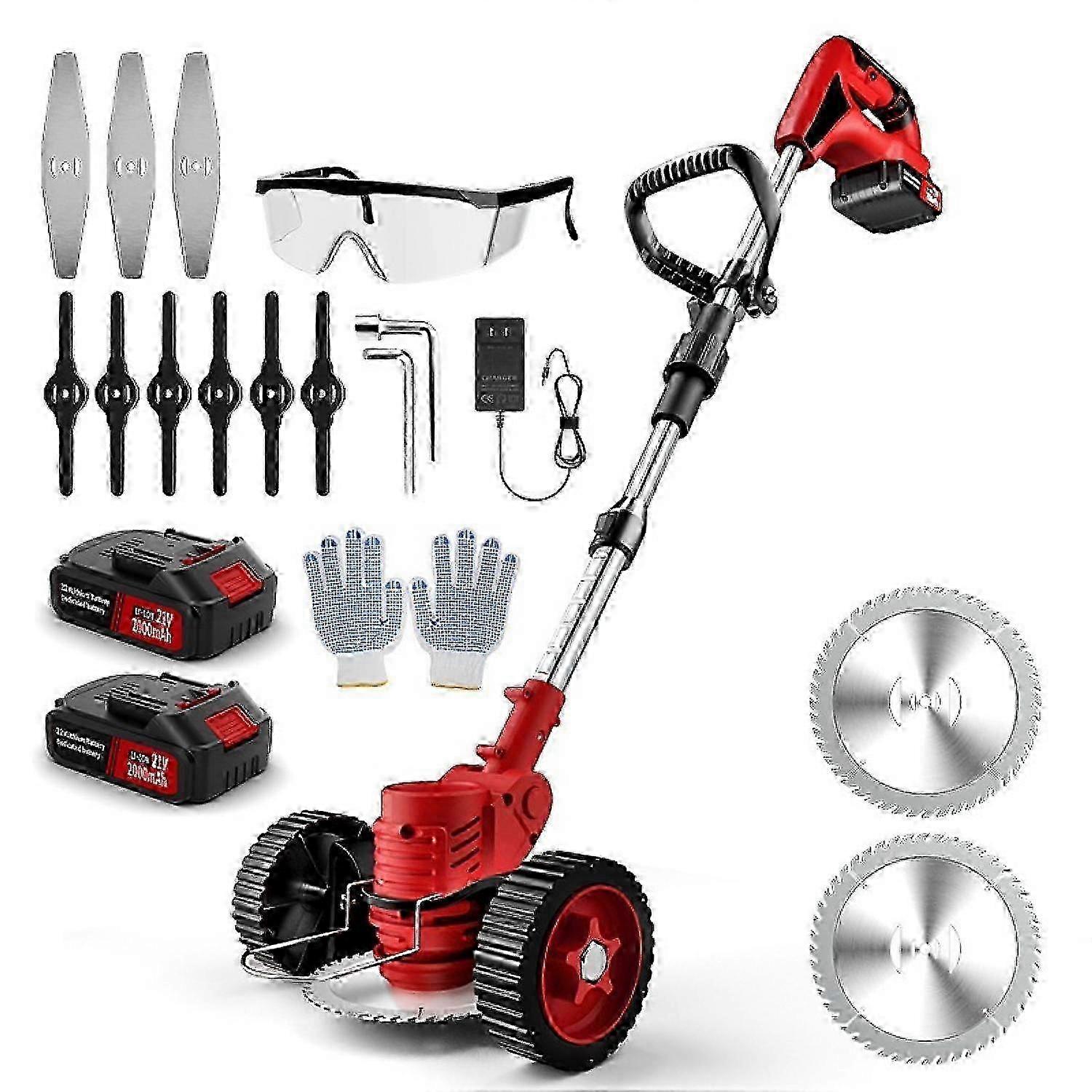 Cordless weed wacker on wheels for easy lawn care and trimming | Fruugo UK