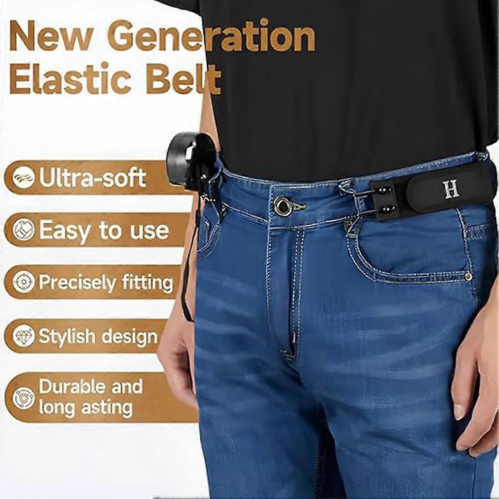 Invisible Tactical Metal Hook Elastic Belt - Unisex Buckle-Less ...
