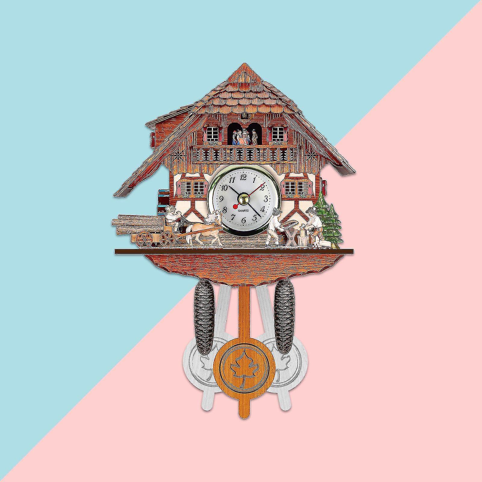 Cuckoo Cuckoo Wall Clock Chime Alarm Clock Retro Clock Wooden Living ...