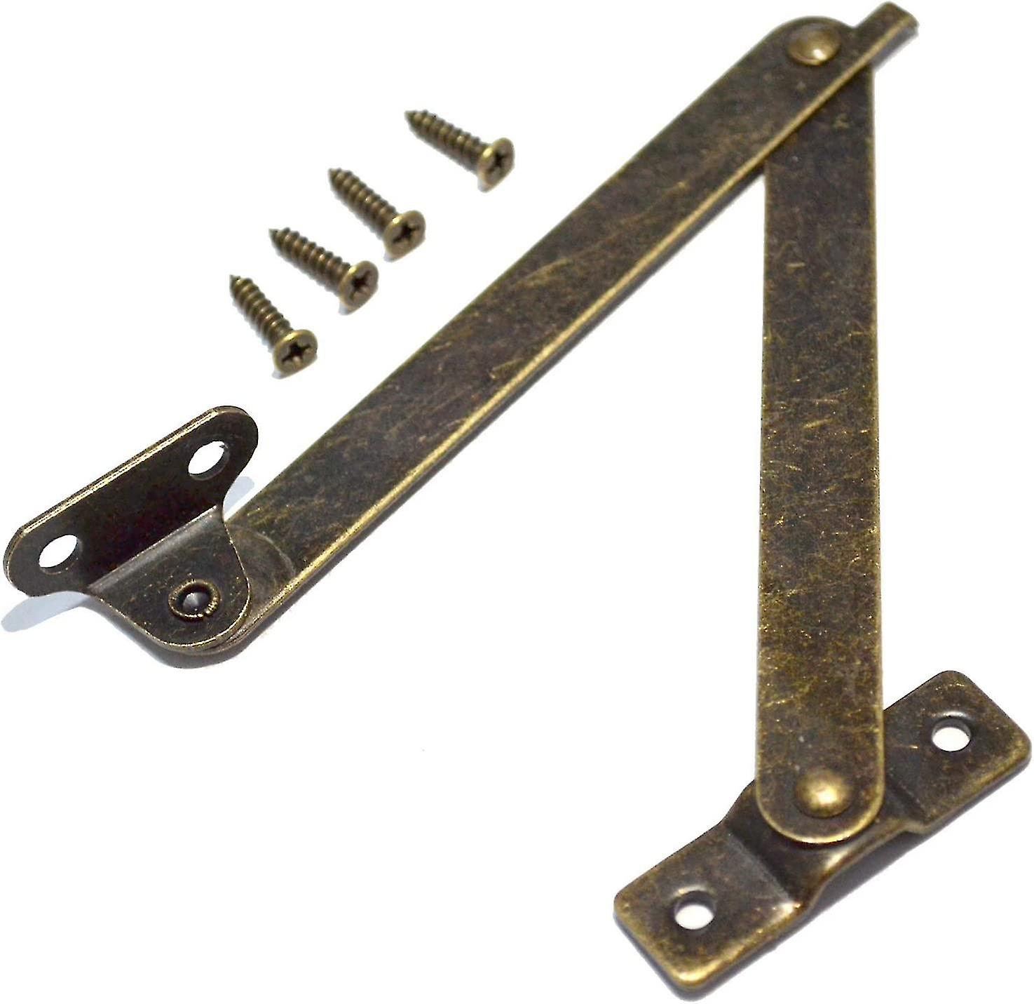 4 Pcs Bronze Lid Folding Support Hinges Brass Lift Up Stay Hinge Lid ...
