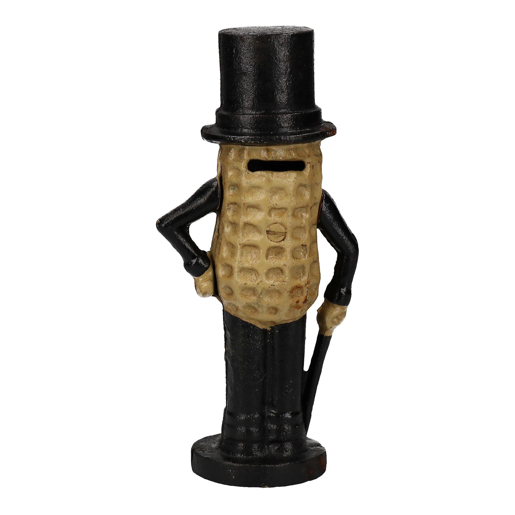 Mr. Peanut Money Box Bank Jar Planters Mascot Figure Cast Iron Statue ...