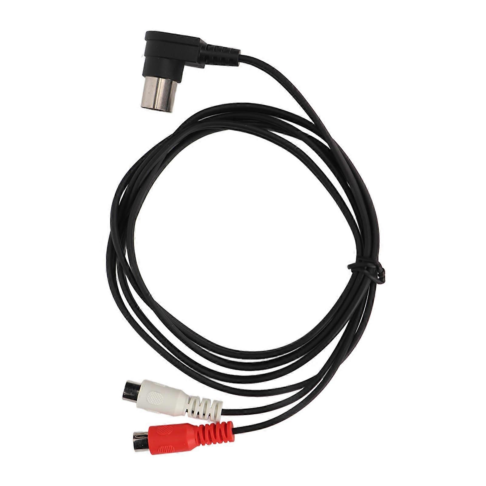 DIN 5Pin Male to 2RCA Female 90 Degree Sound Cable 4.9ft Plug and Play DIN 5PIN to 2RCA Y ...