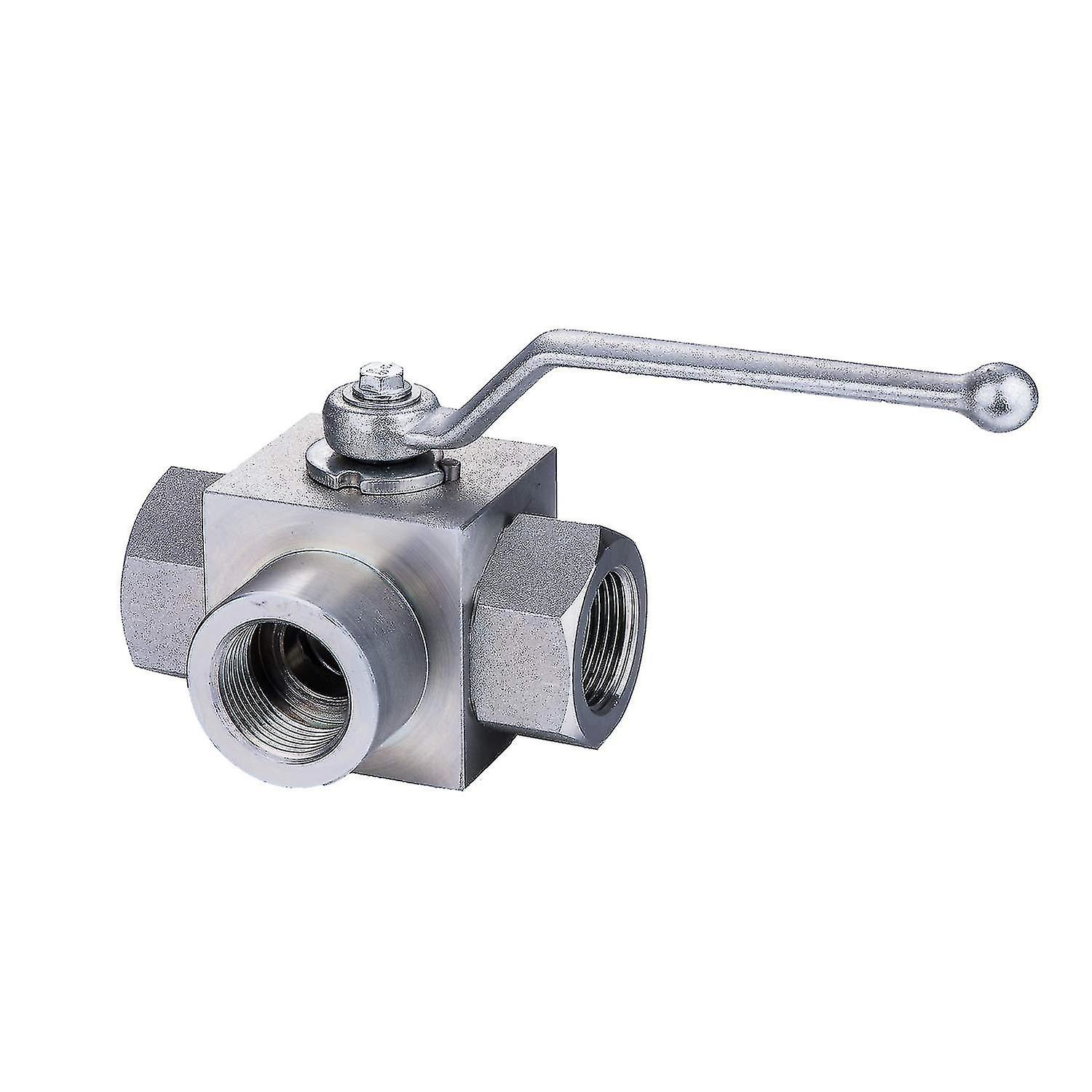 High Pressure 3 Way Ball Valve 1/2 Inch Npt Female Hydraulic Ball Valve L-bore Khb3k Type ...