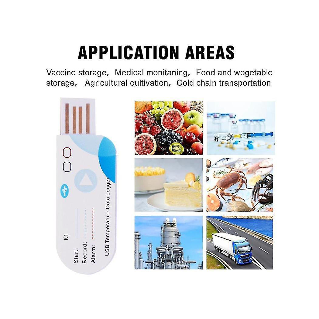 Usb Temperature Data Logger 14400 Points Usb Report 60 Days Ip65 Disposable Recorder | Fruugo UK