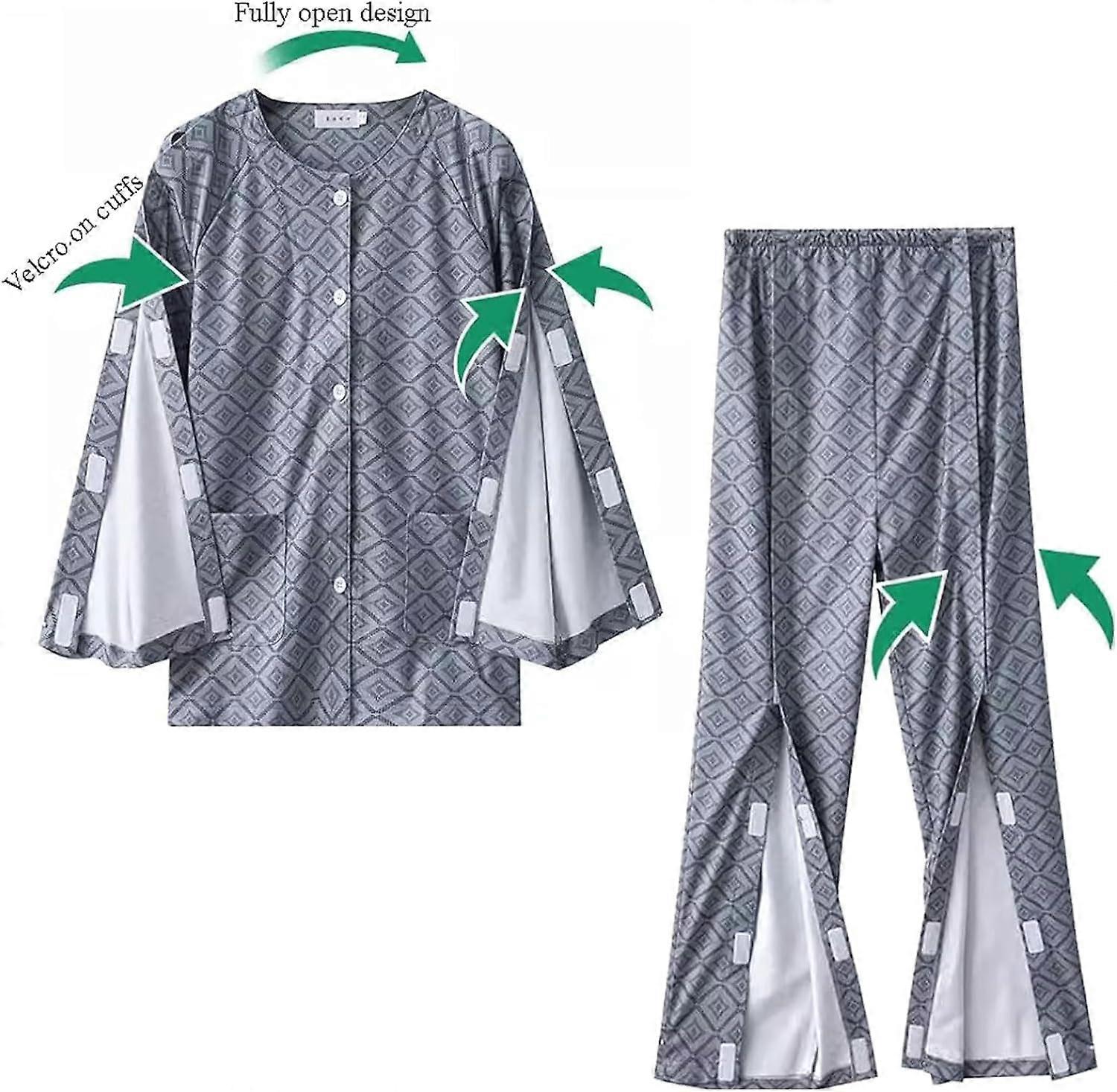 Nursing Suit Fully Open Disability Clothing Long Sleeve Bedridden ...