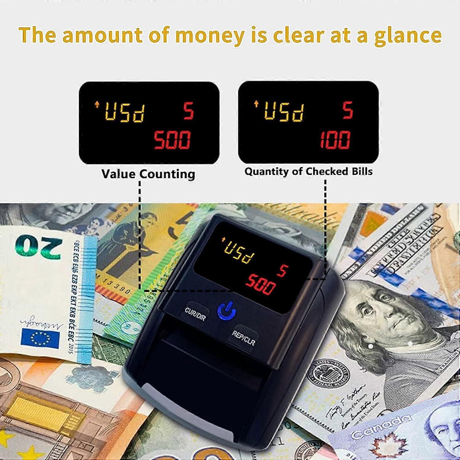 Euro Bill Counter Counterfeit Detector Automatic Silver Detection by UV ...