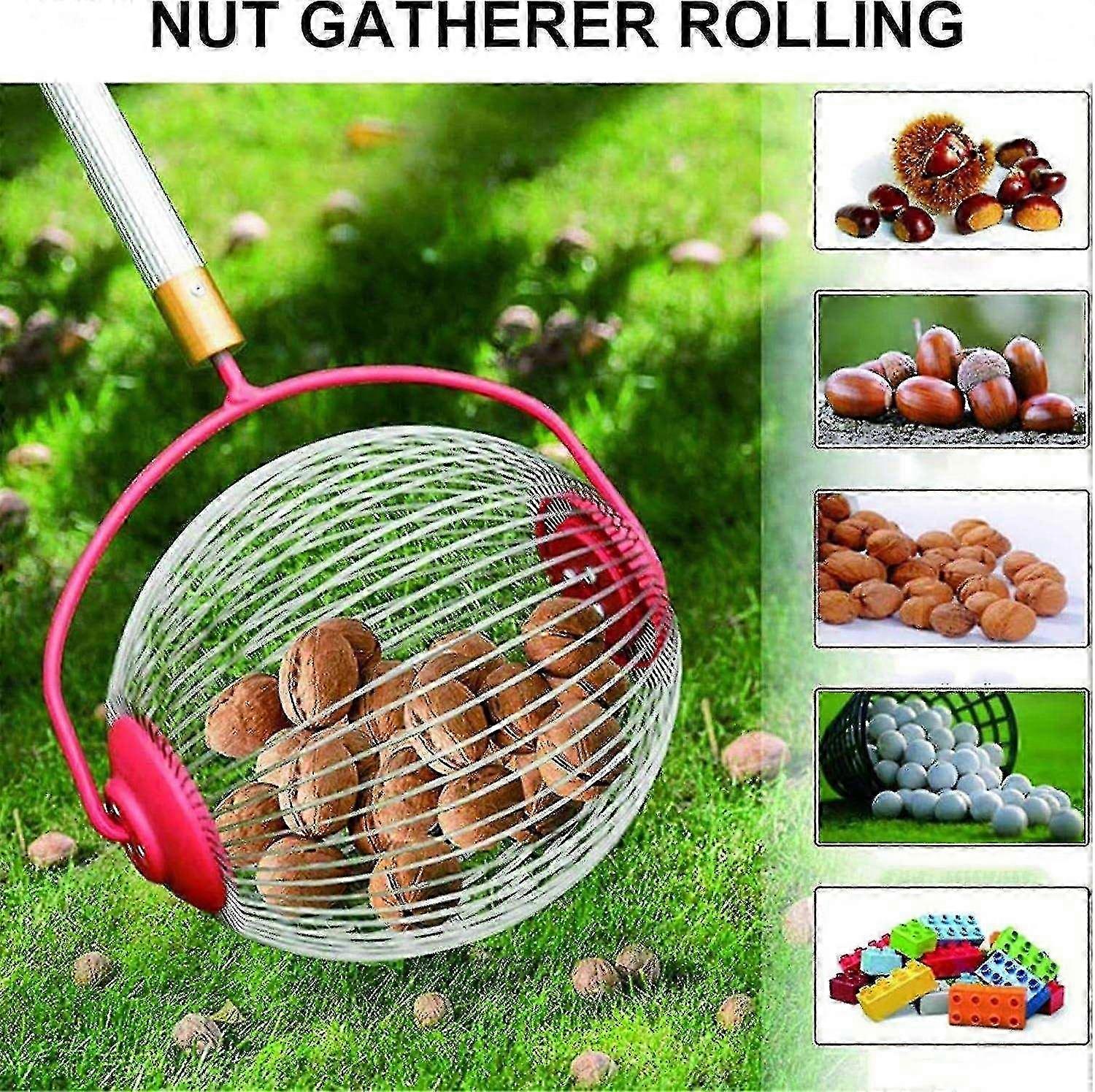 Nut Gatherer Acorn Picker Upper - Side Opening Dump Walnut Picker Upper ...