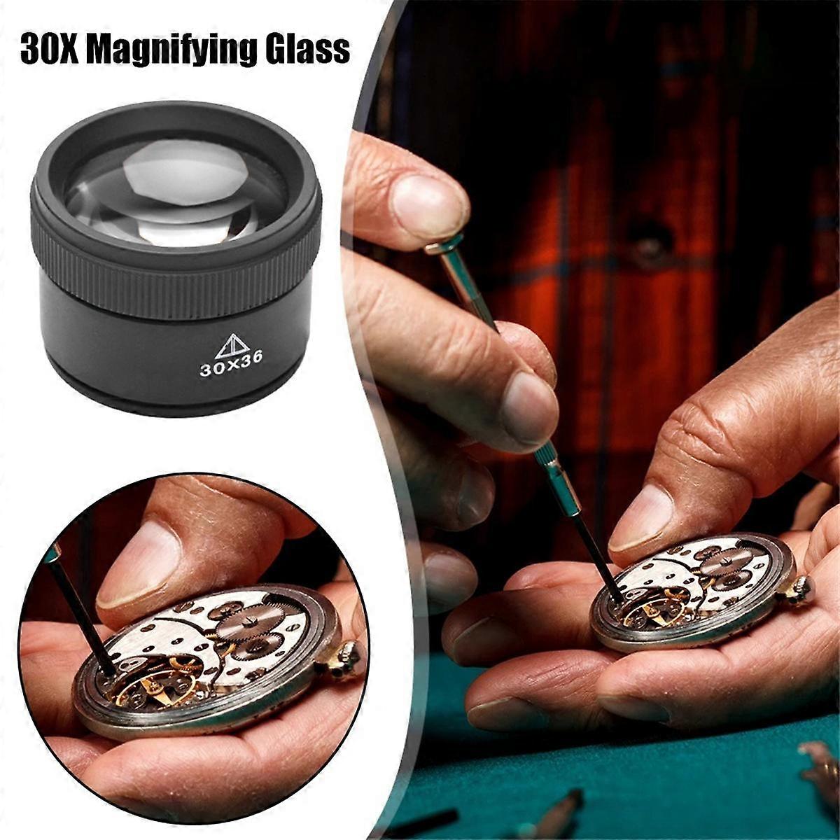 30X 36mm Magnifying Glass for Precision Work K9 Optical Lens Watch ...