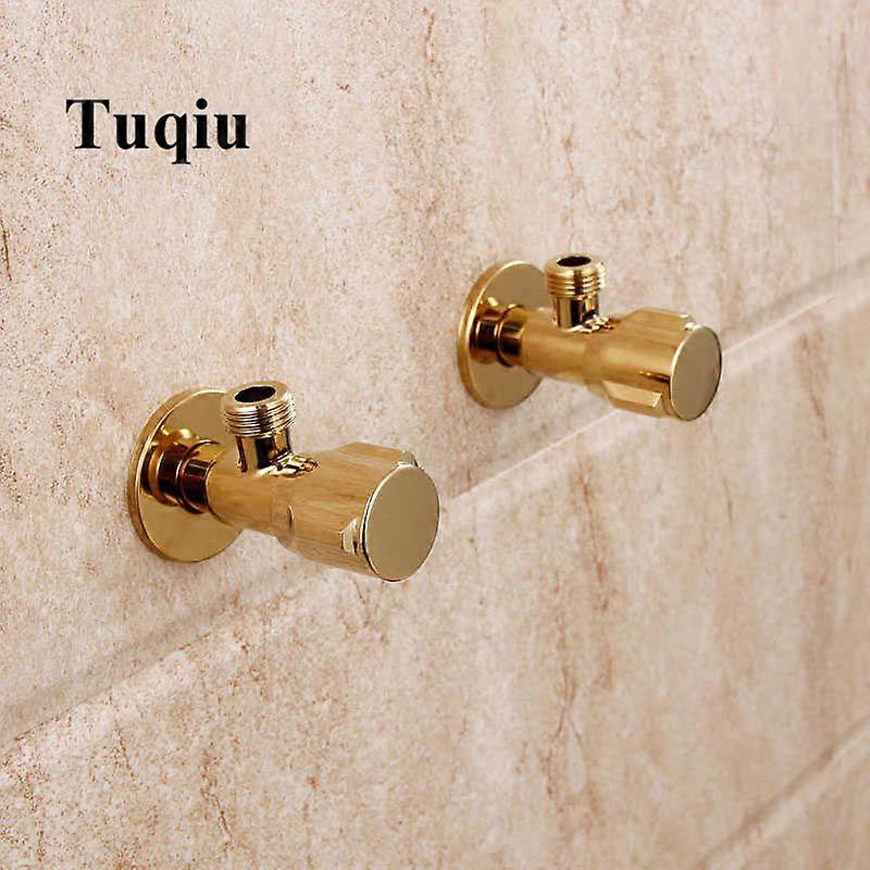 JWL Tuqiu Angle Valve Gold Solid Brass Wall Mount Angle Valve for ...
