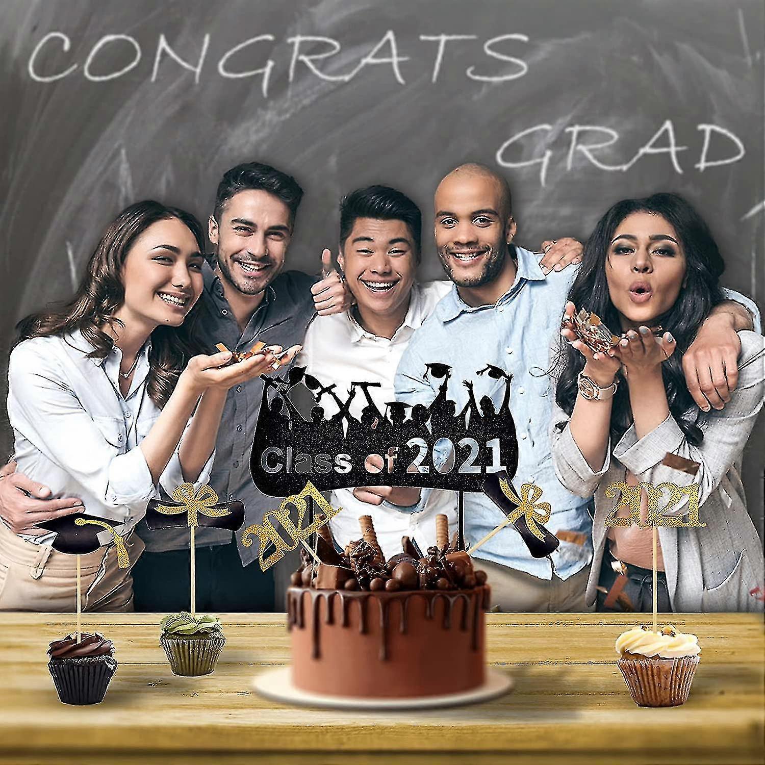 30+1 2021 Graduation Cake Toppers, Big Size Class Of 2021 Cake Toppers ...