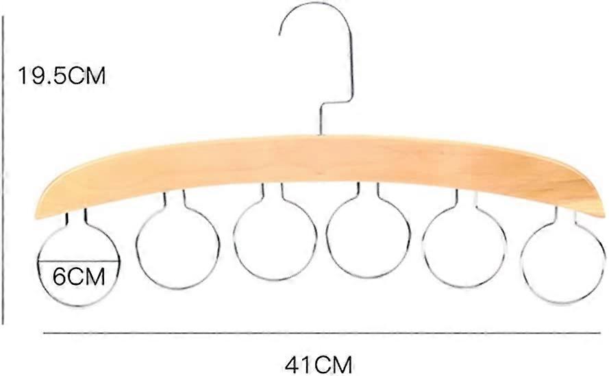 Wood Scarf Ring Hanger Storage Holder Hole Hanger 6 Ring Scarves ...