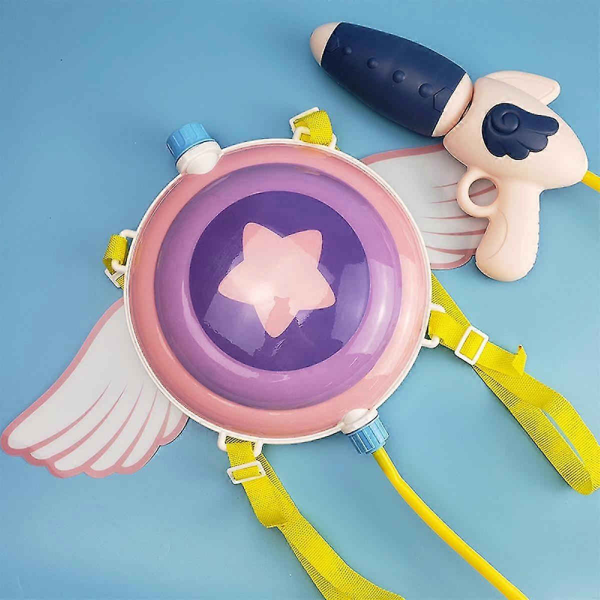 Cartoon angel wings backpack water gun children's large capacity pull ...