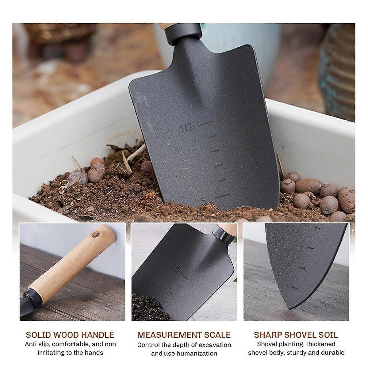3PCS Garden Trowel Set for Gardening & Camping with Wooden Handle Hand ...