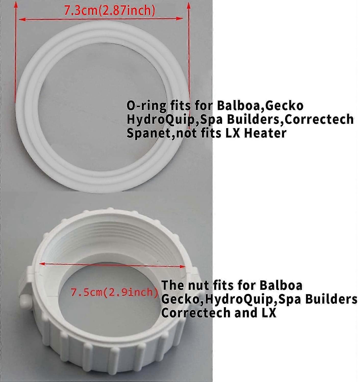 Spa Hot Tub Heater Split Nut Unions With Gasket/o-rings (2 Pack ...