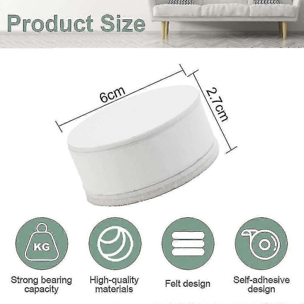 4pcs Lift Furniture Risers 6 Cm Diameter White Furniture Feet Carbon ...
