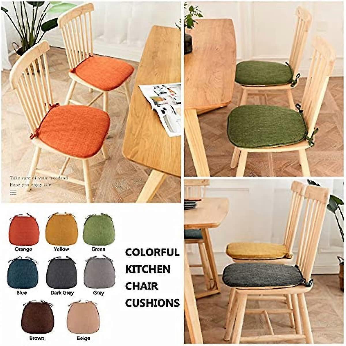 Sædehynder til spisestole Stolepuder til spisestole Køkkenstol Hynder X2 Skridsikre sædepuder ...