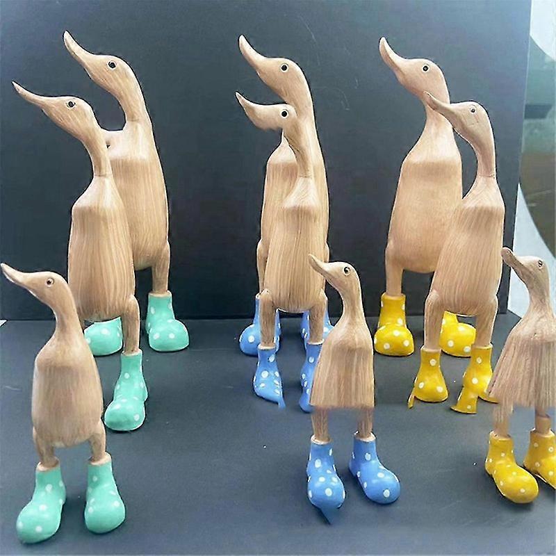 Resin Duck Statue Garden Sculpture Cute Cartoon Ducks Wearing Spotted ...