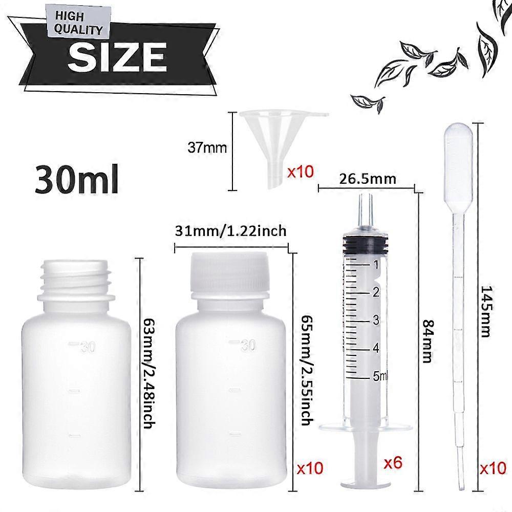 1Set DIY Kit with Plastic Liquid Reagent Bottle Label Paster Plastic ...
