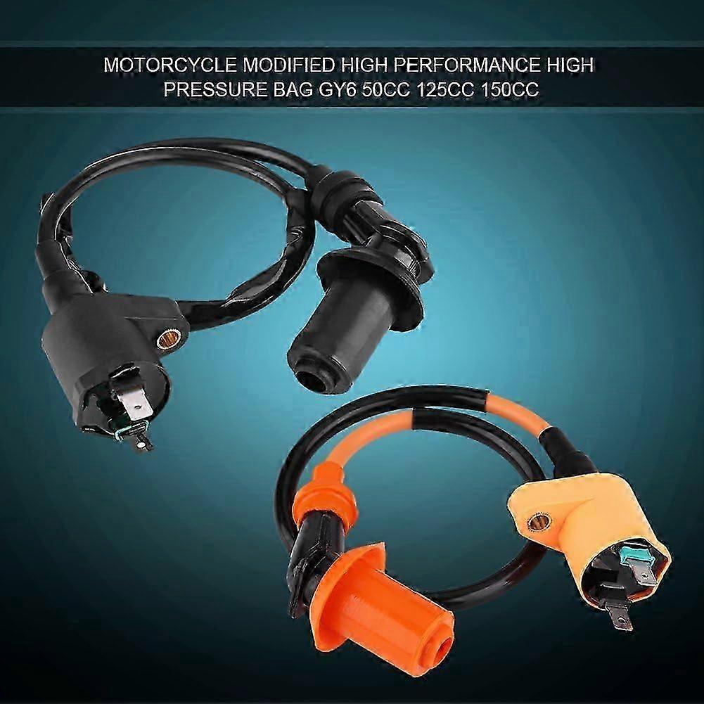 (Black) Ignition Coil Spark Plug Motorcycle Ignition Coil For GY6 50CC ...