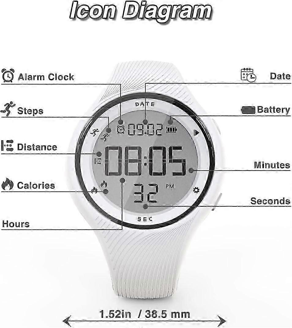 2025 New Digital Waterproof Pedometer Watch, Non-bluetooth Fitness ...