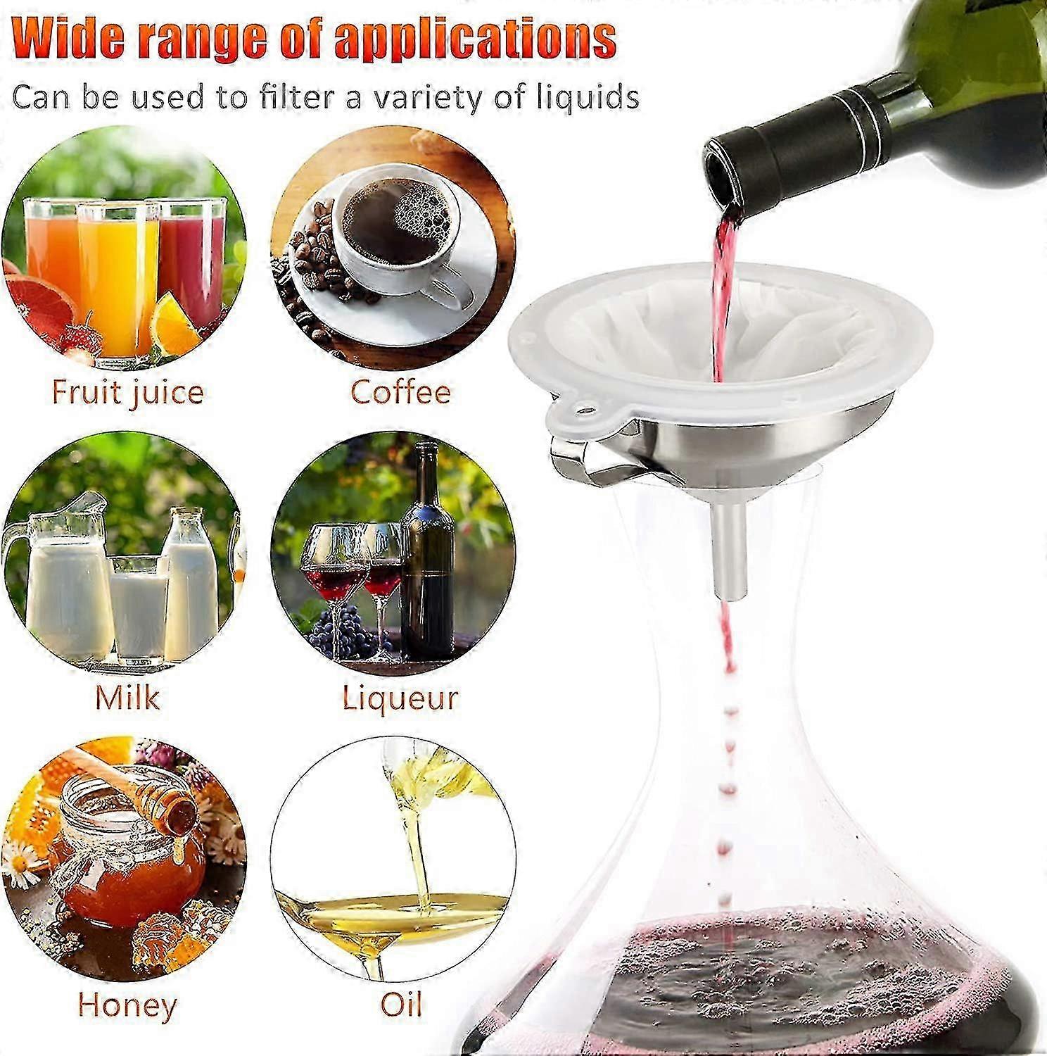 300 Mesh Fine Strainer Filter Kitchen Funnel Filters 13cm Funnel Insert ...