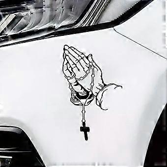 1pc Car Fashion Sticker Praying Hands and Rosary Sticker Auto Styling ...