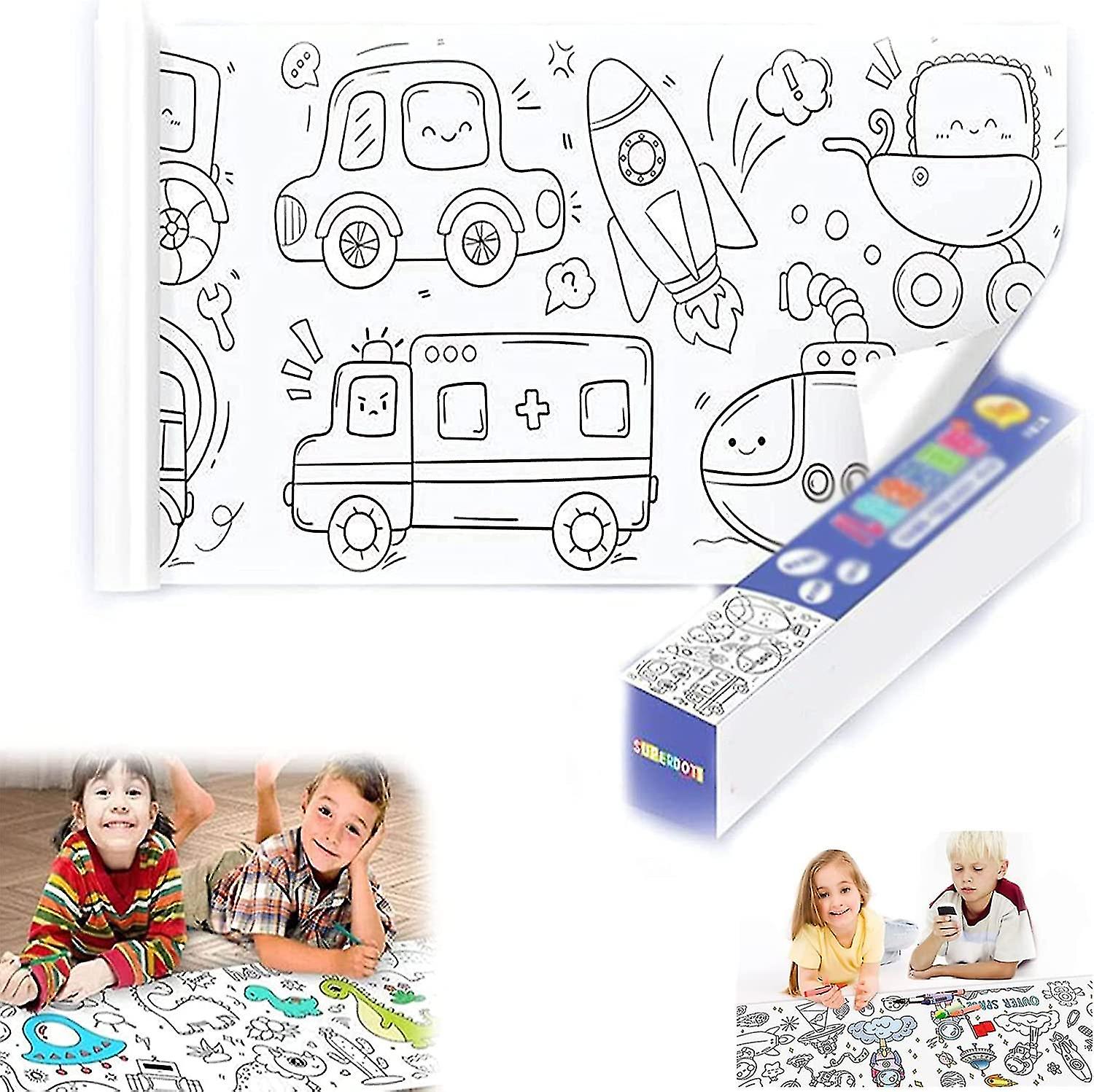 Children's Drawing Roll, Coloring Paper Roll For Kids, Sticky Color ...