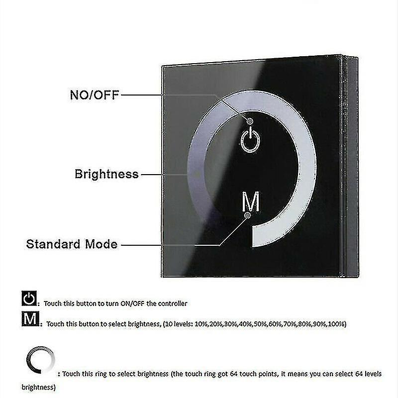 Dc 12v-24v Touch Panel Led Lights Dimmer Smart Controller Wall Mounted ...