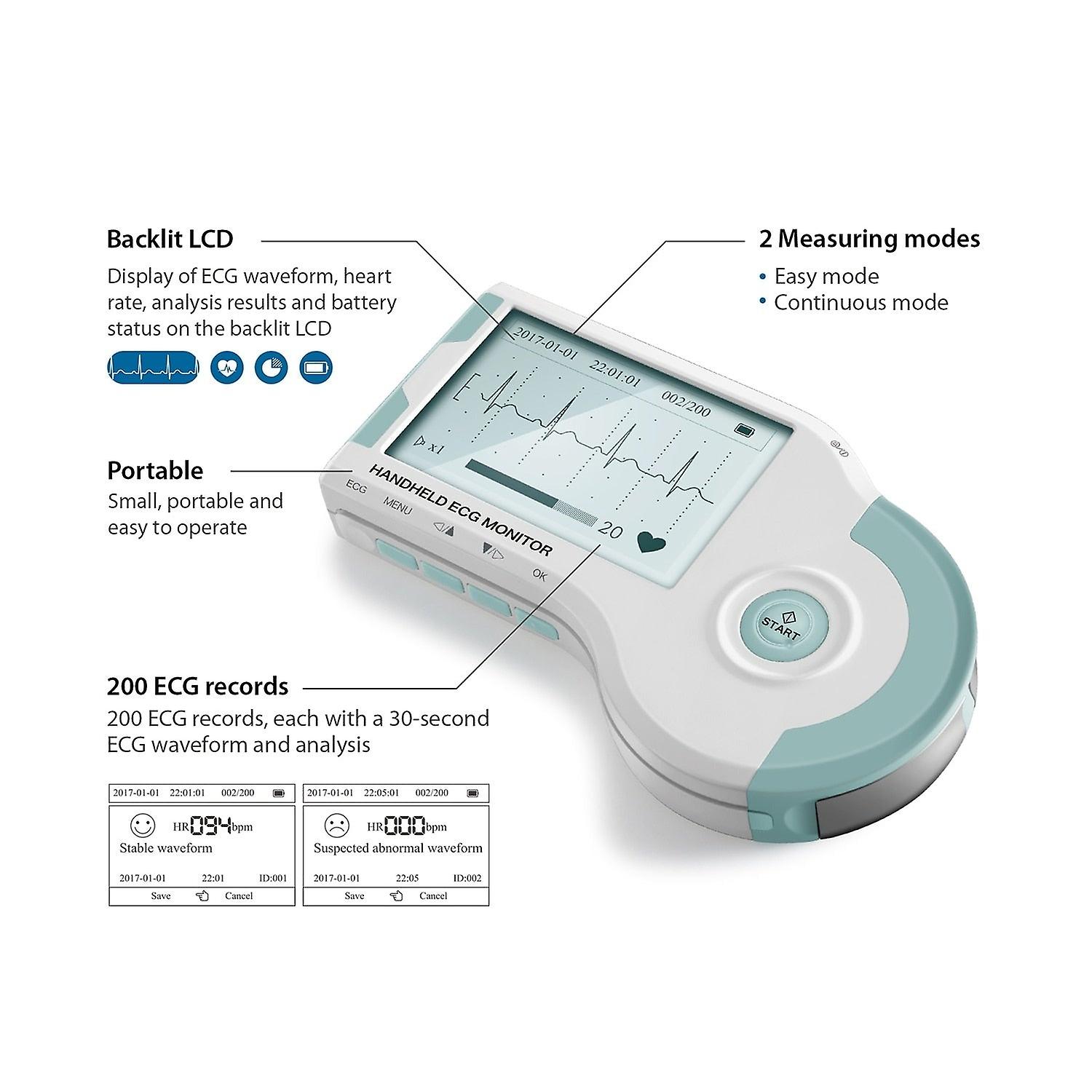 Handheld Ecg Monitor Ekg Real Time Monitoring Of Heart Rate Holter Continuous Measurement
