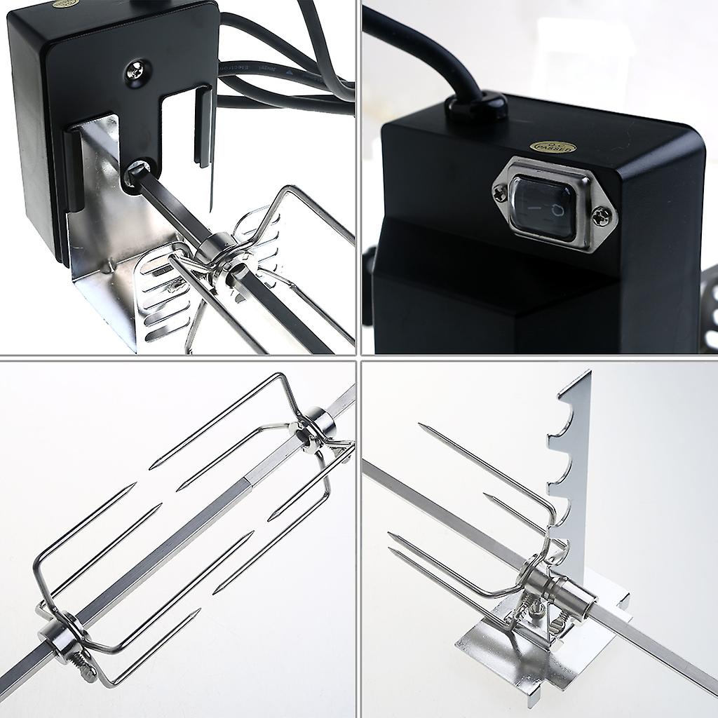Universal Automatic Grill Rotisserie Kit with 4W Electric Motor BBQ Bracket Roaster Spit Rod ...