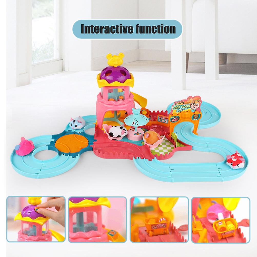 Hamster Racing Track Toy Set for Children Electric Hamsters Game Toys ...