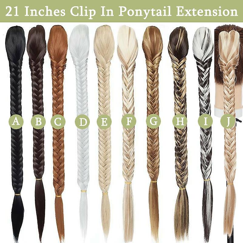 Plaited Fishtail Twist Braid Claw On Drawstring Clip In Ponytail Hair ...
