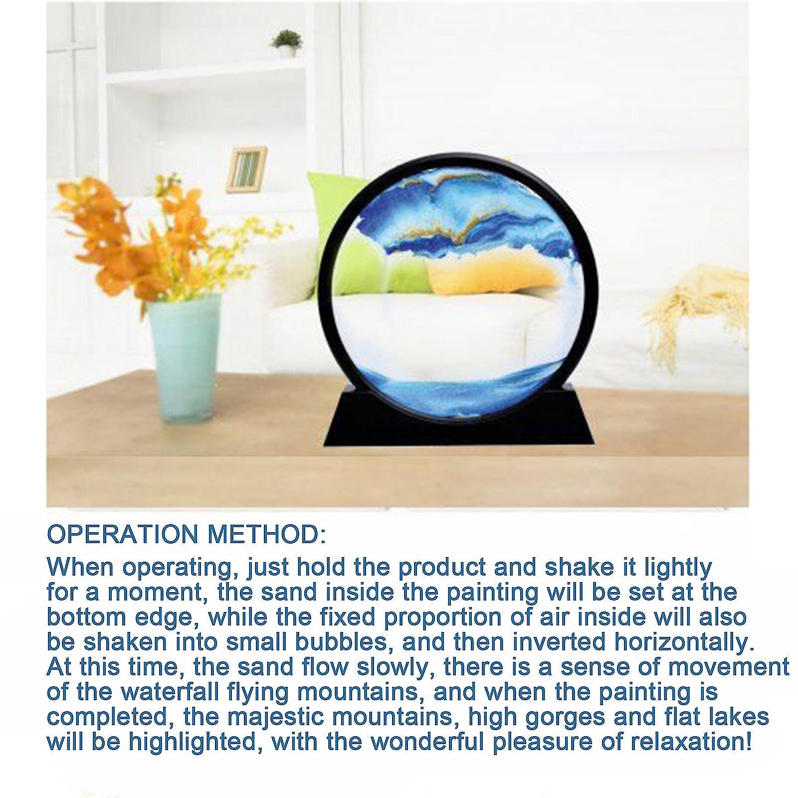 3D Moving Sand Art Picture Sandscapes in Motion Round Glass - 3D Deep ...