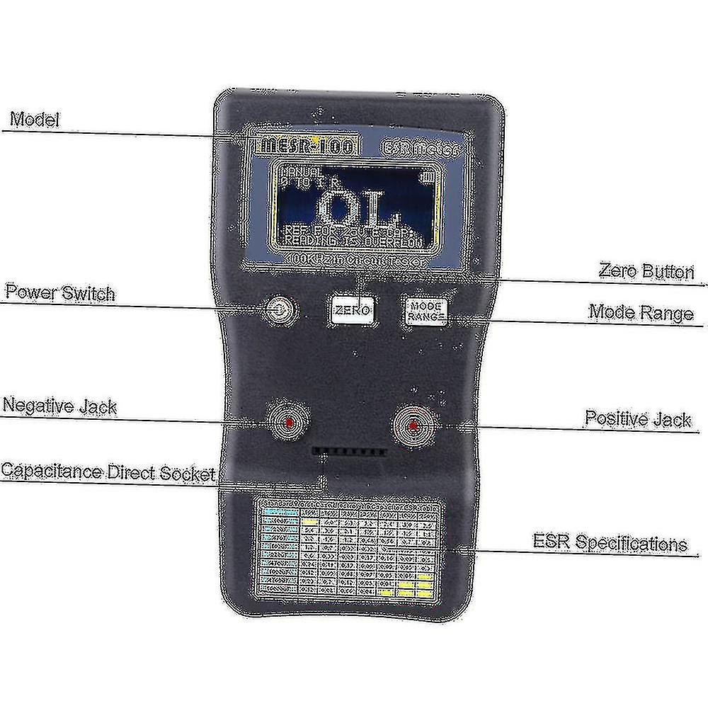 Mesr-100 Esr Capacitor Tester Ohm Meter: Professional Measuring ...