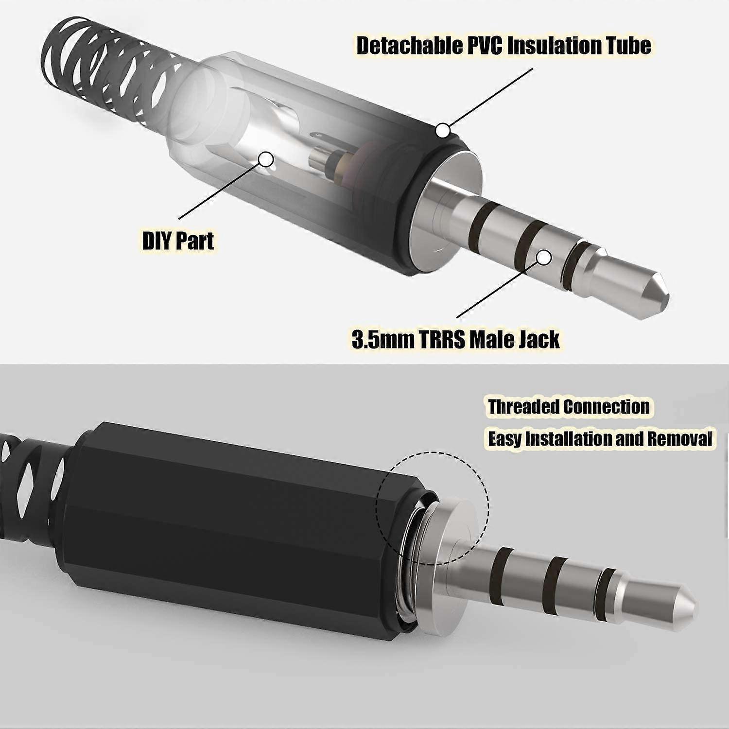 12 x Solder 3.5mm Jack Connector, 1/8" TRRS 4 Pole, Solder Audio ...