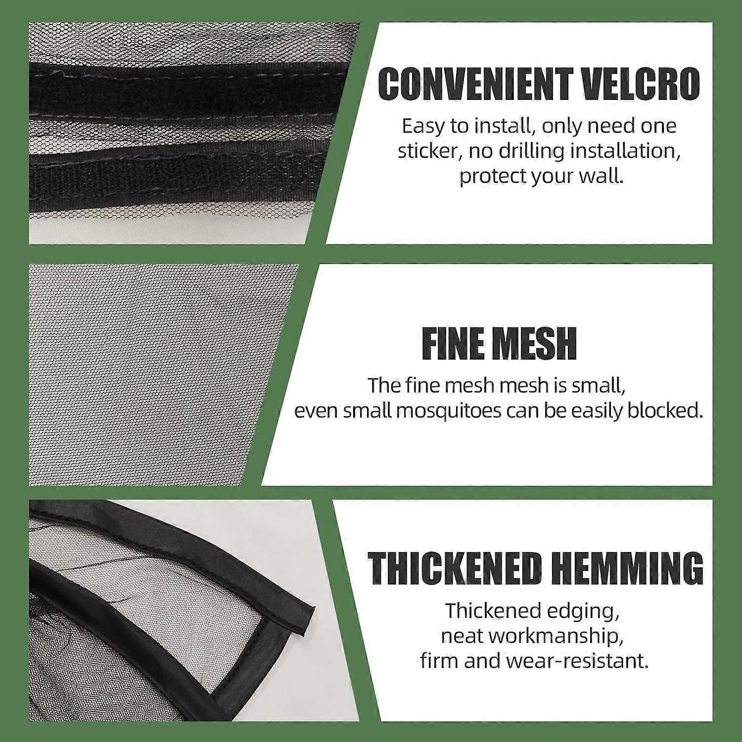 Insect-proof net Velcro seamless retractable portable gauze | Fruugo UK