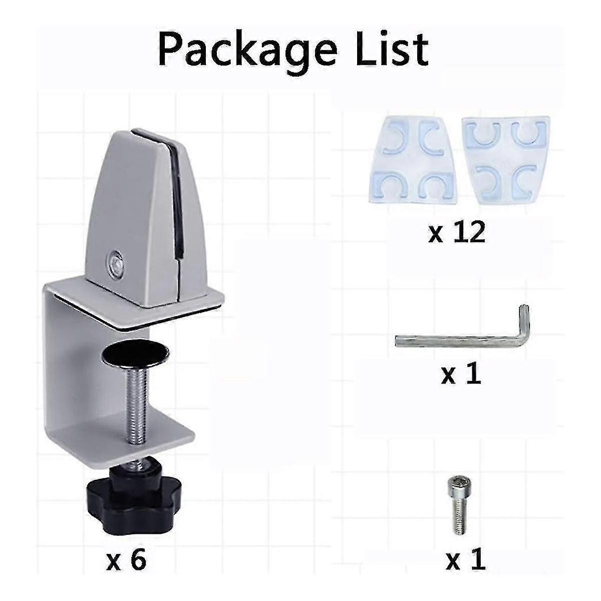 Sneeze Guard Support Clips Adjustable Office Partition Clamp Aluminum ...