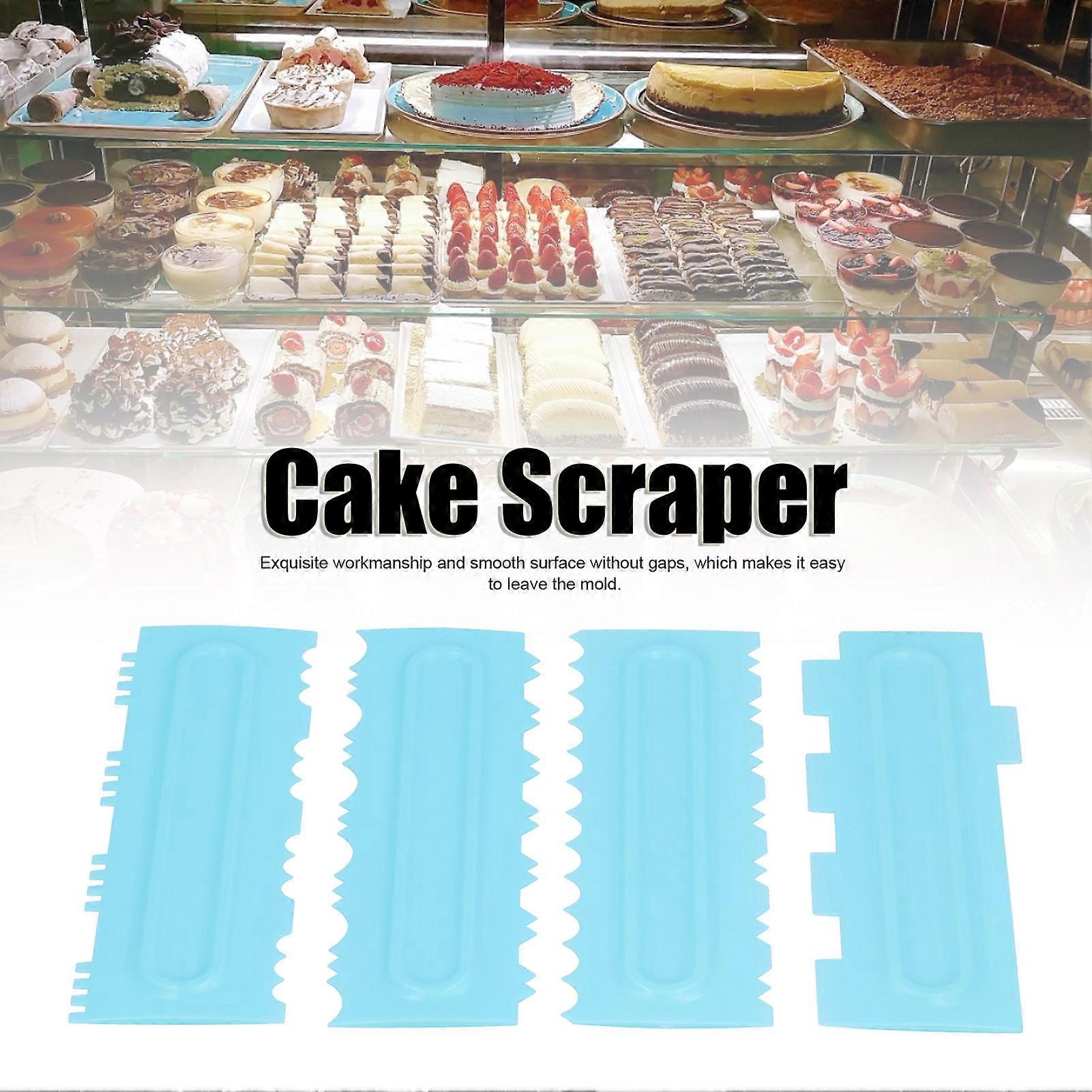 Cake Scraper Set of 4 Packs, Decorating Comb and Icing Smoother Tool ...