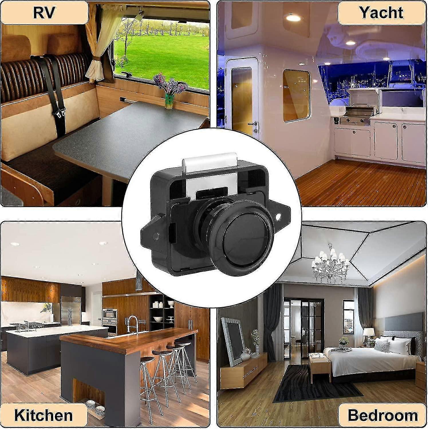 Push Button Latch - Keyless Cabinet Lock Clasp Cupboard Door Knob For ...