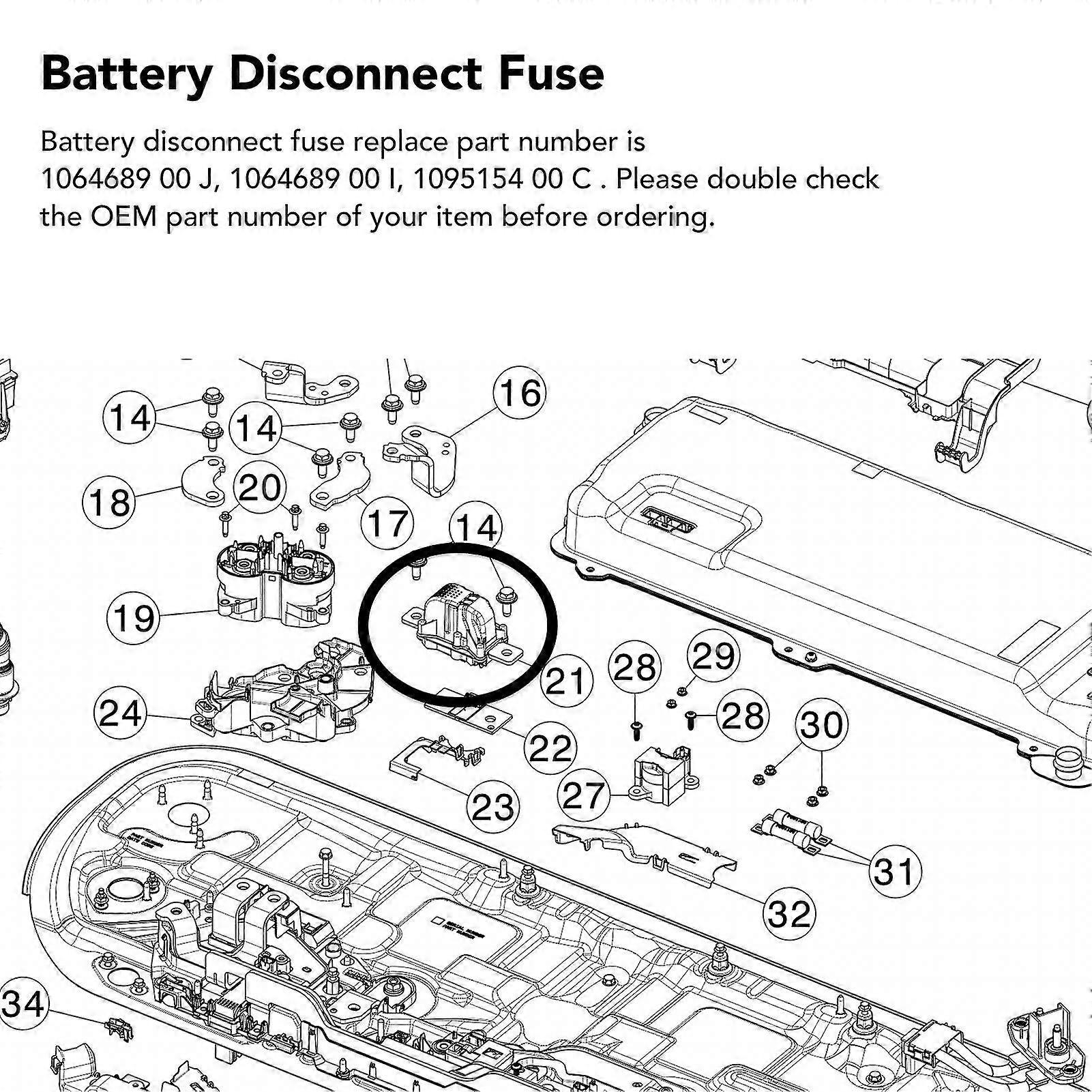 Tesla Model 3 Y High Airtightness Voltage Battery Disconnect Pyrofuse ...