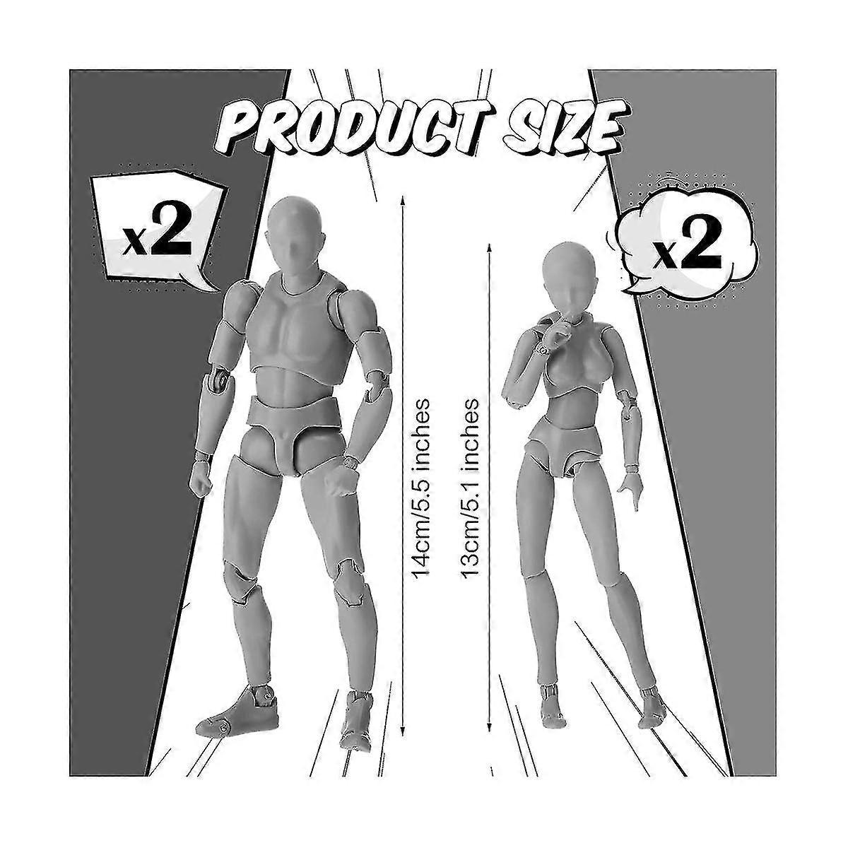 4 Sets Drawing Body Artists Pvc Figure Model Drawing Models Drawing ...
