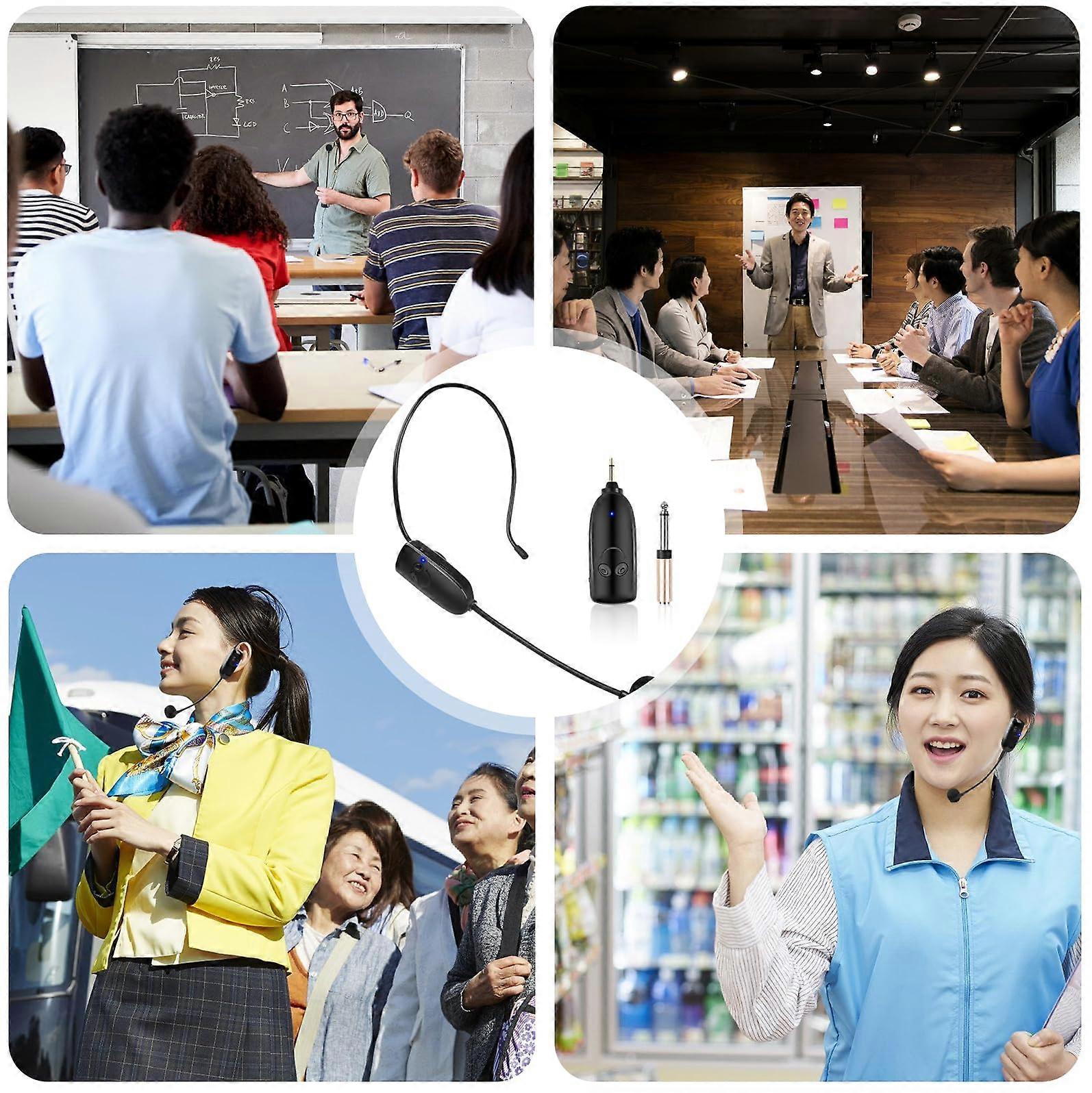 Wireless Microphone Headset 2.4G Wireless Mic Headset and Handheld 2 in ...