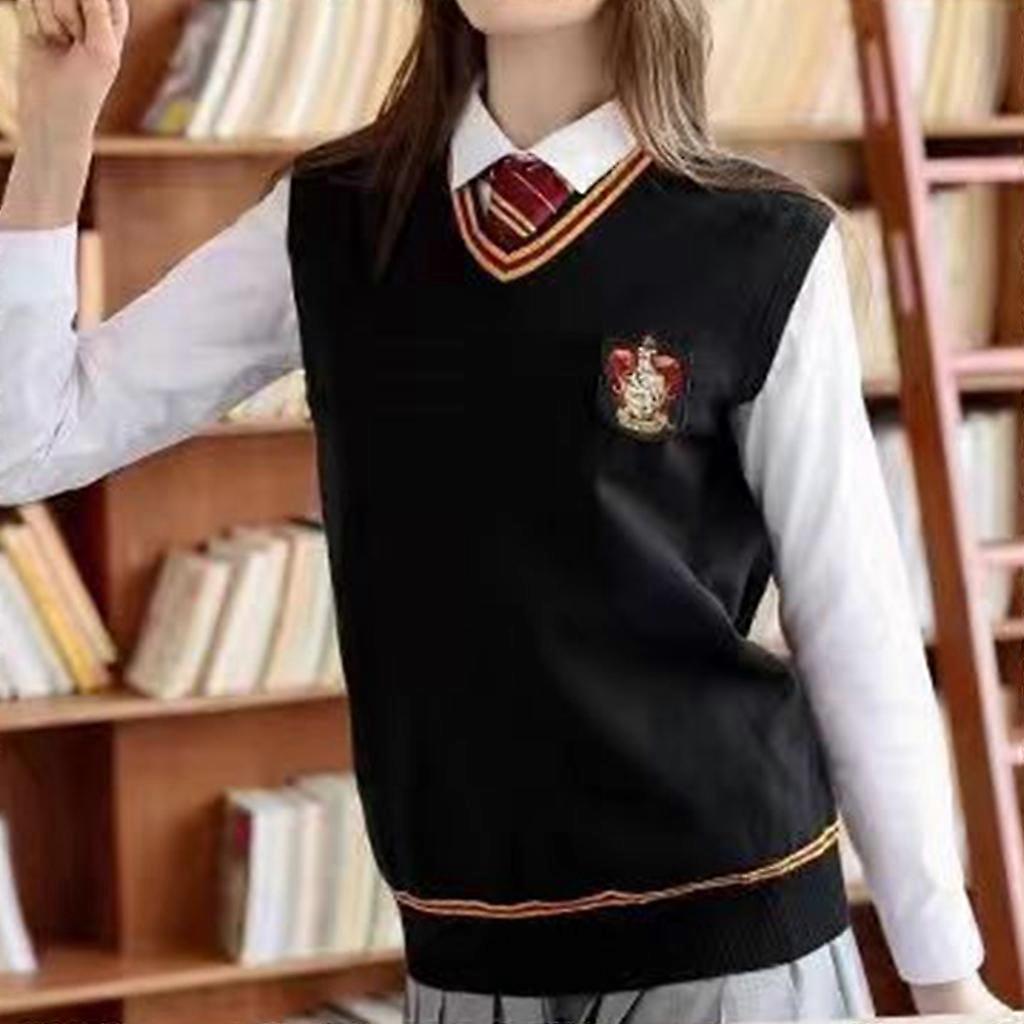 Cosplay Costume School Uniforms Sleeveless Knit Pullover Warm Sweater ...