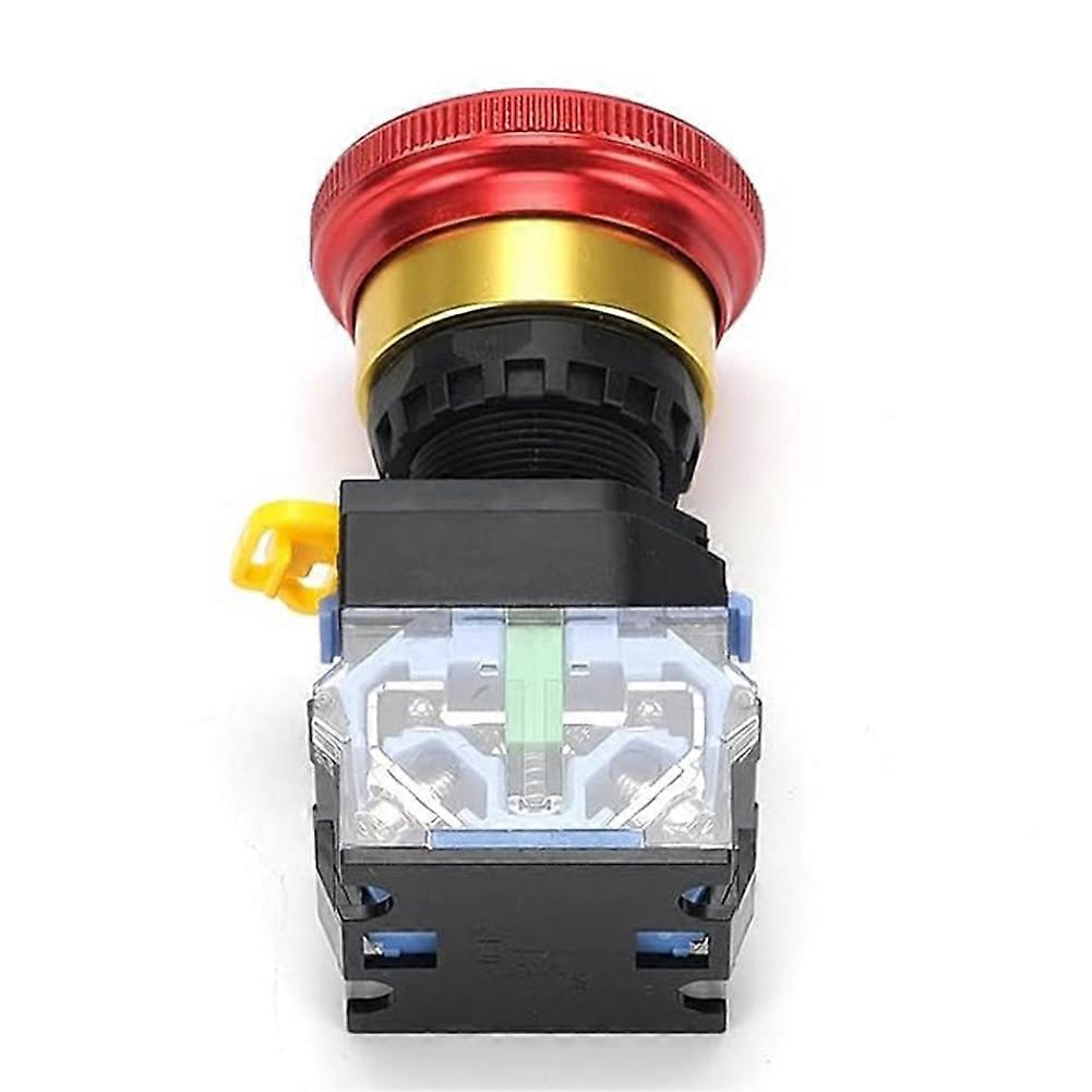 Emergency Stop Button 10A 22mm Latching Push Button Switch, Aluminum Alloy Round Emergency Stop ...