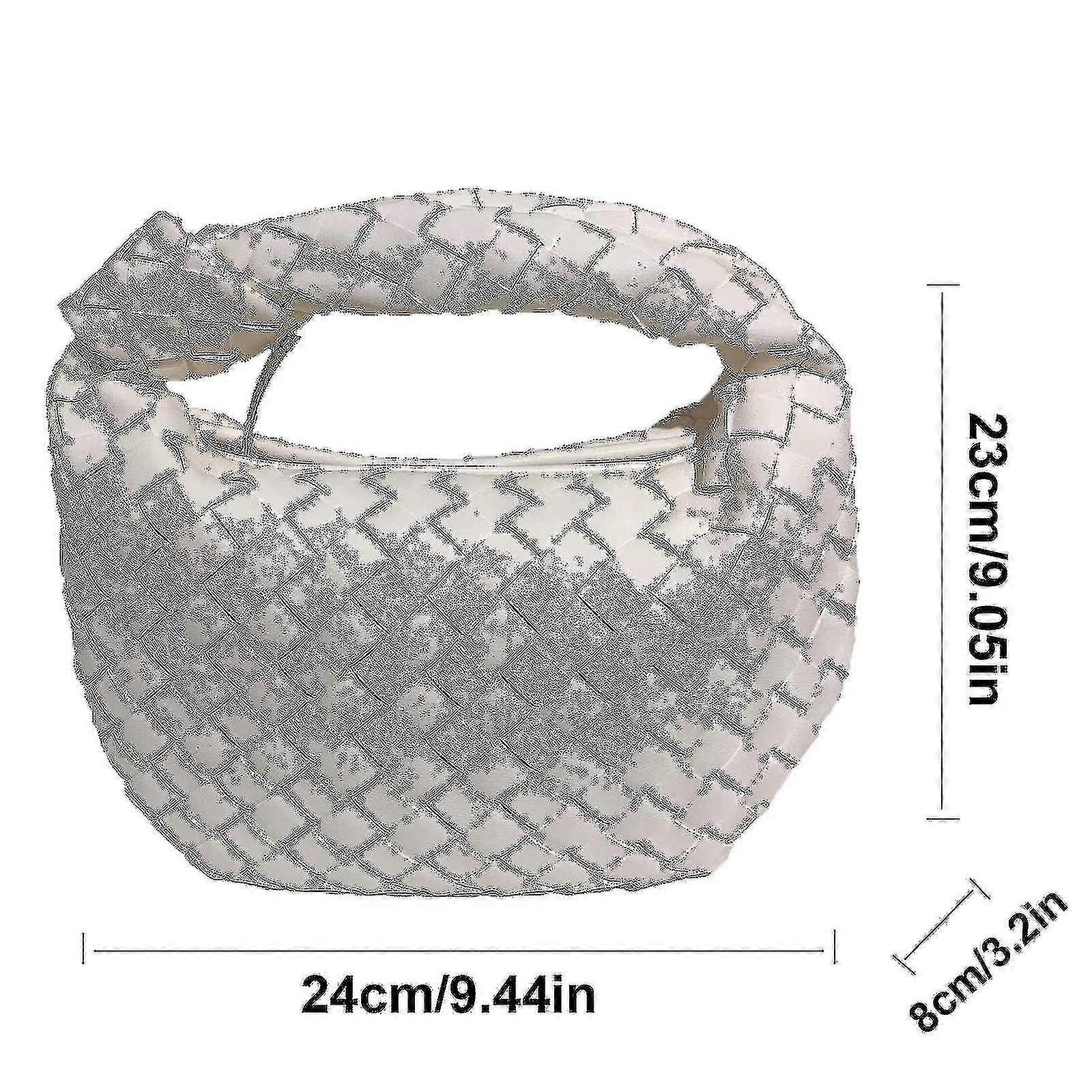 Real Cowhide Leather Knot Bag Weave Handmade Sling Bags Large Capacity ...