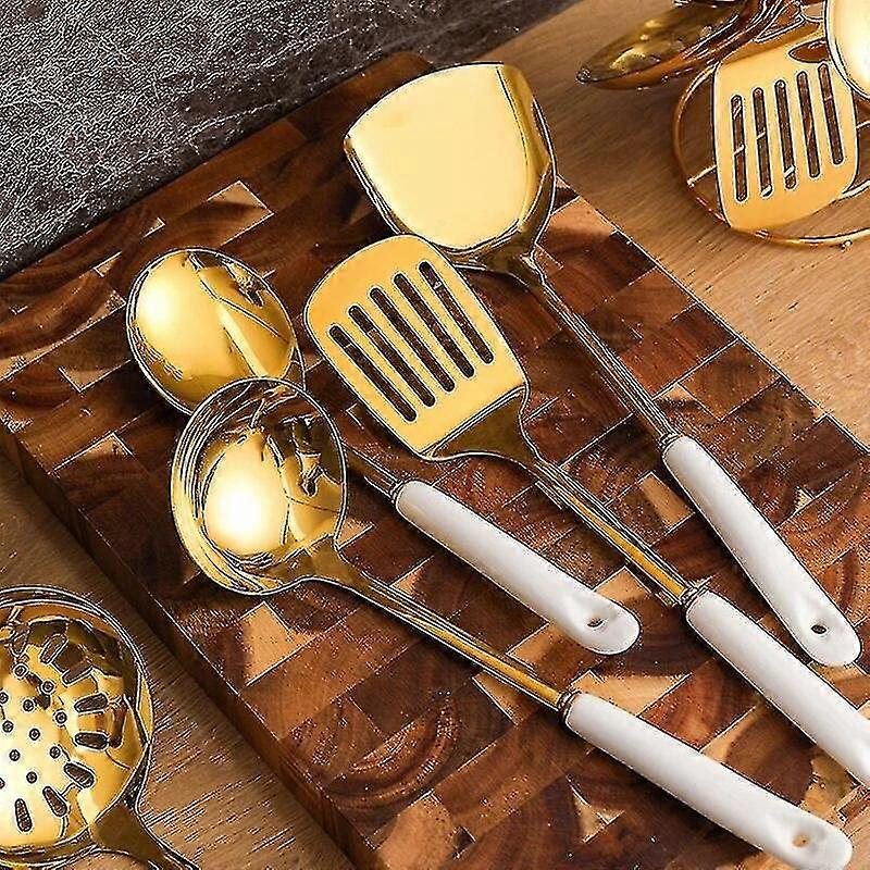 Nordic Style Kitchen Utensils Set Stainless Steel Ceramic Handle Baking ...