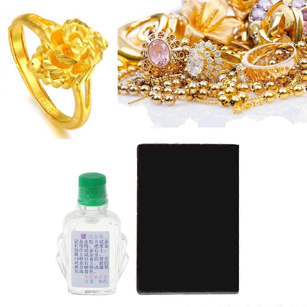 Practical Acid Test Kit Silver Platinum Gold Testing Touchstone Jewelry ...