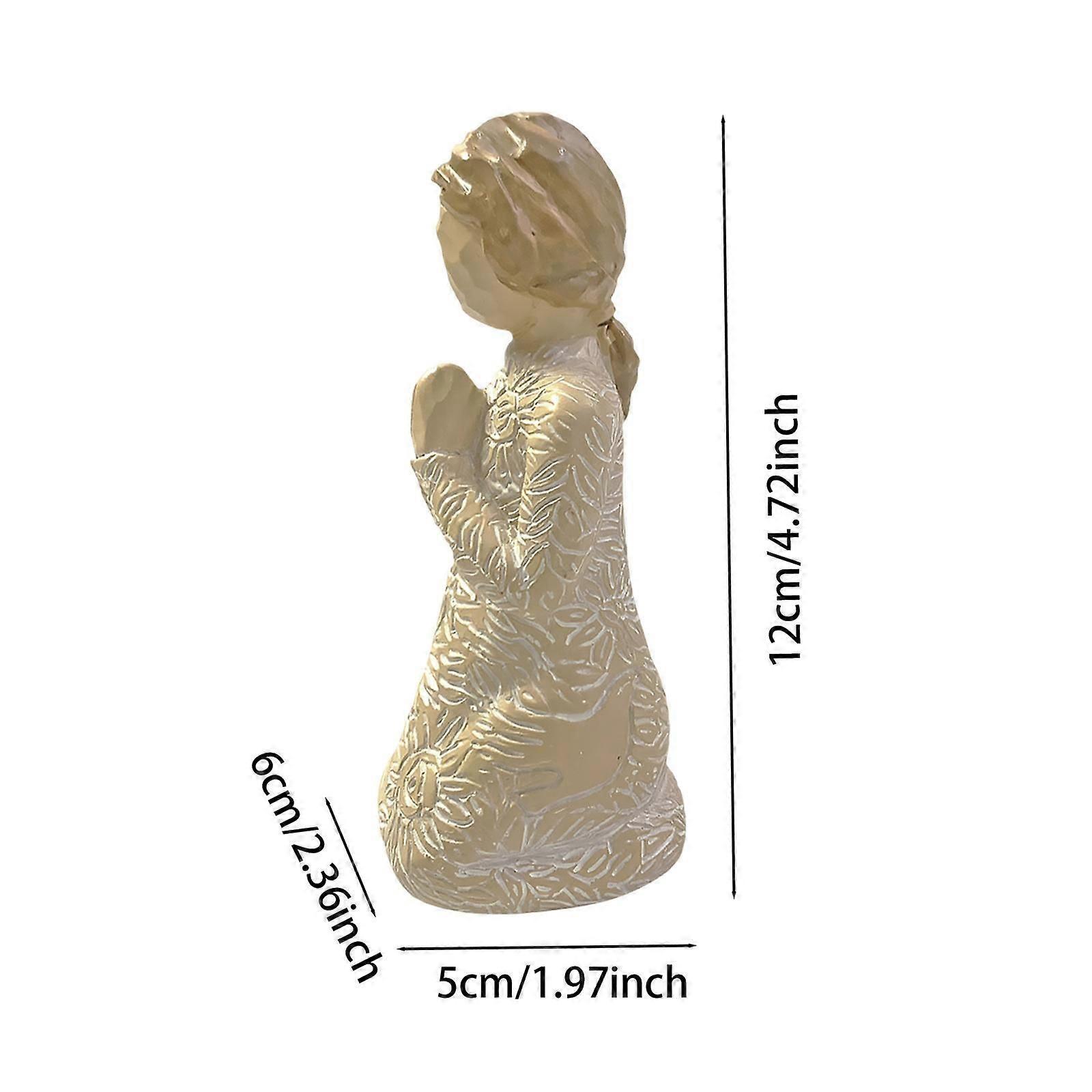 Prayer Figurine Resin Statue Housewarming Xmas Fireplace Praying Girl ...