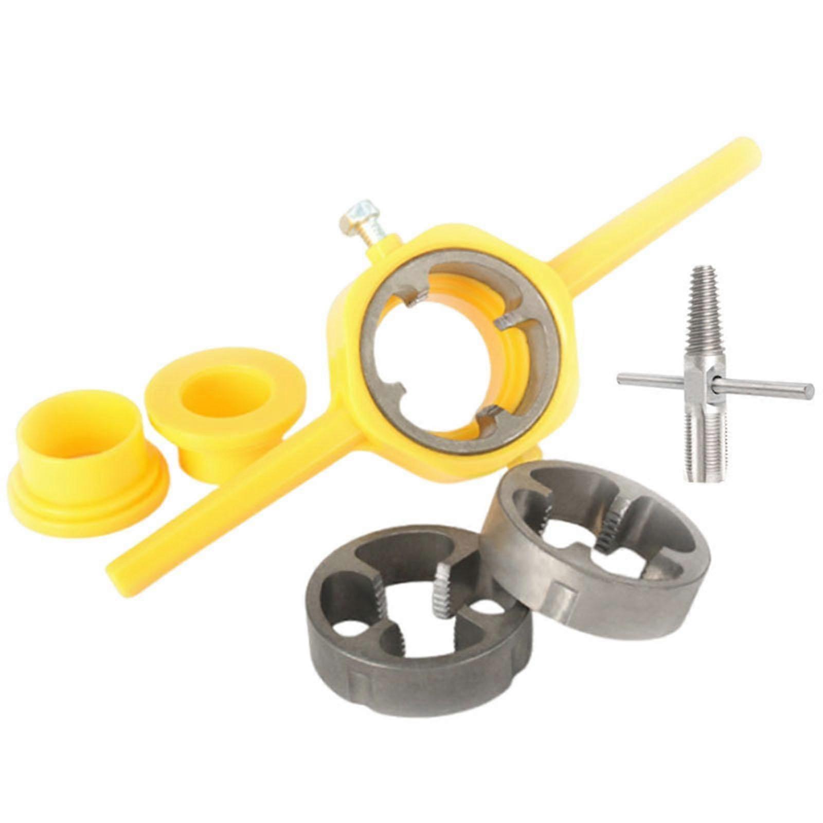 6 Pieces Tap and Die Set PVC Thread Maker NPT Die Set Professional Pipe ...