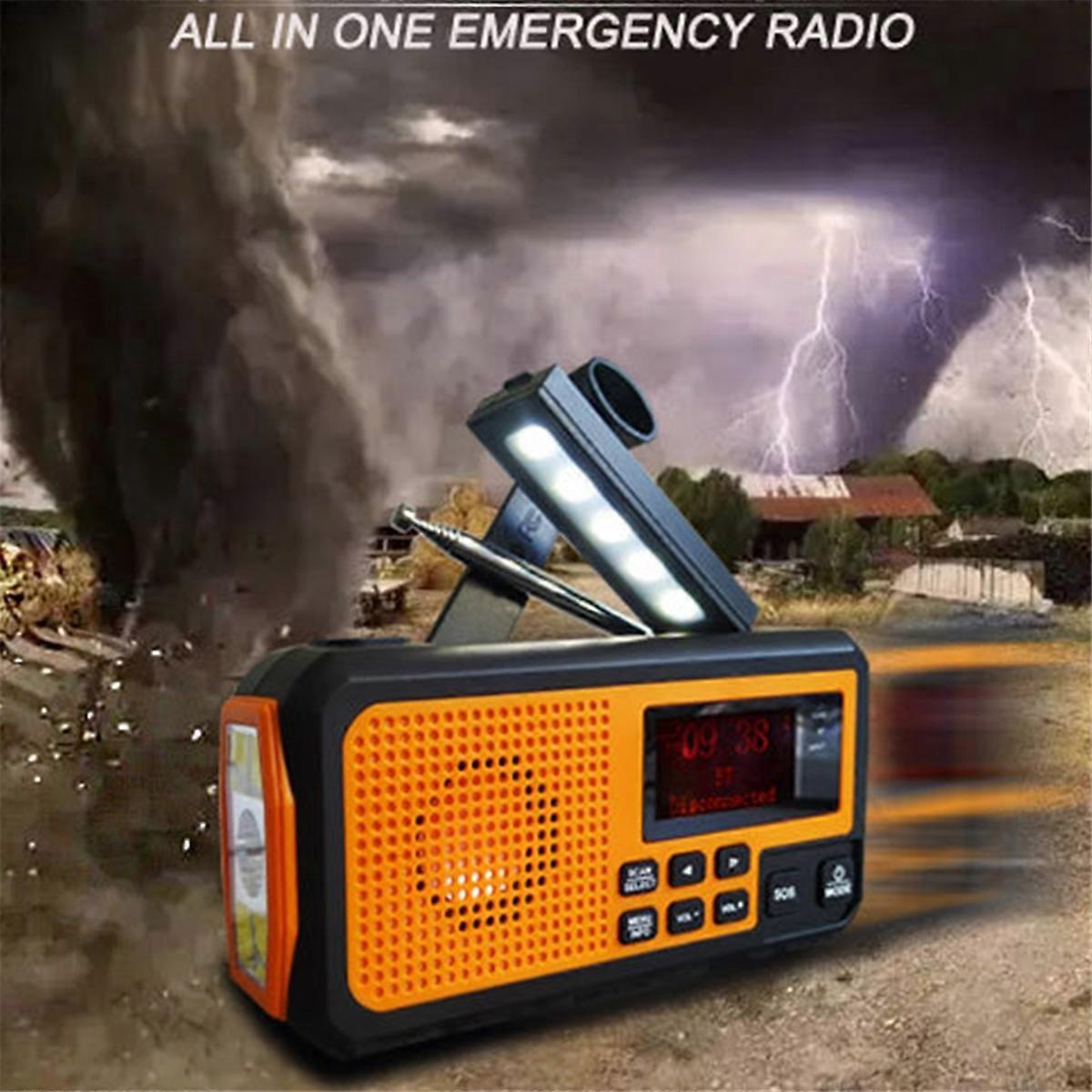 DAB373BT Crank Radio +FM BT Emergency Radio with 5000 MAh Battery Solar ...